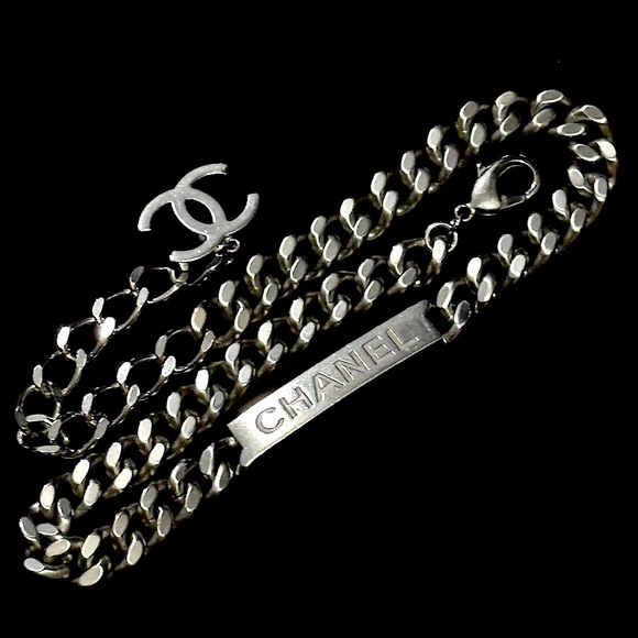 CHANEL | Accessories | Chanelsilver Chain Necklace Rare Beautiful ...